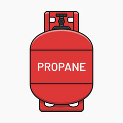 Blue propane gas tank on white background flat Vector Image