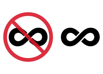 Set of infinity geometric icon mathematical Vector Image