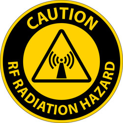 Caution rf radiation hazard authorized only sign Vector Image