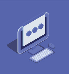 Desktop computer technology device icon Royalty Free Vector
