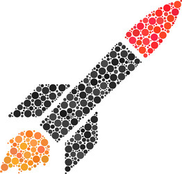 Missile launch collage of binary digits Royalty Free Vector