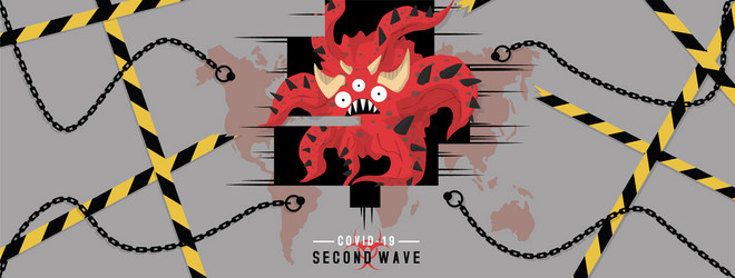 Second wave covid-19 is more hazardous concept Vector Image