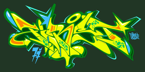 Colorful abstract isolated graffiti street art Vector Image