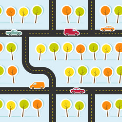 Seamless pattern top view of roads Royalty Free Vector Image