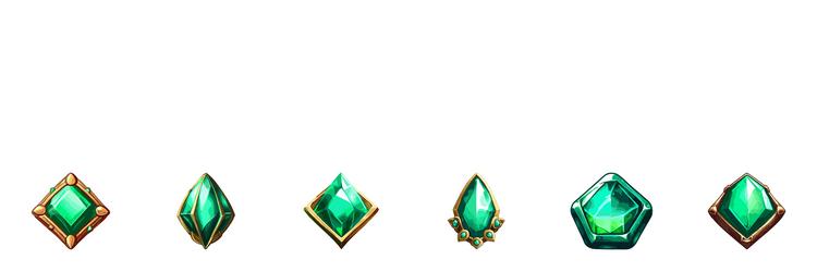 Emerald set isolated on white background Vector Image