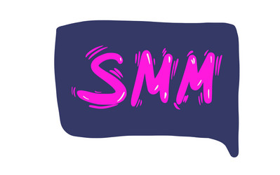 Smm text hand drawn social media marketing phrase Vector Image