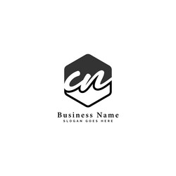 C n cn initial letter handwritten signature logo Vector Image