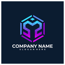 M2 logo design template initial mz concept Vector Image