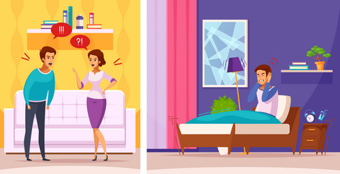 Neighbors relations cartoon composition Royalty Free Vector