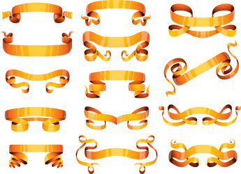 Golden labels luxury ribbons and premium banners Vector Image