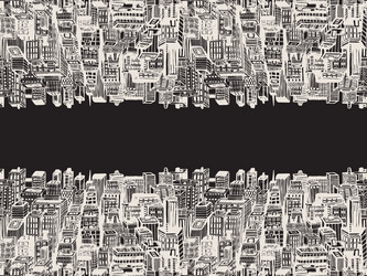 Horizontal Banner with Megapolis Vector Images (over 100)