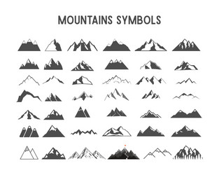 Mountain shapes and elements for creation Vector Image