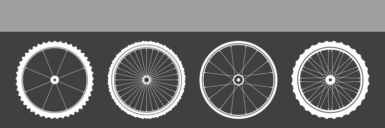 Black bicycle wheel symbols collection bike Vector Image