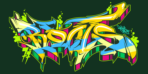 Abstract word dance graffiti style font lettering Vector Image