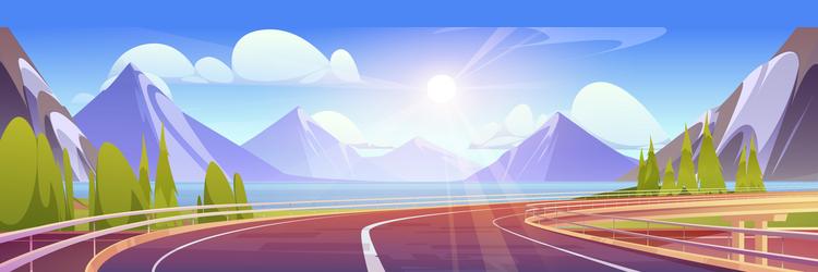 Cartoon crosswalks highway traffic empty street Vector Image