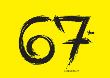 67 year anniversary celebration logotype Vector Image
