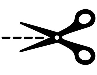 Scissors with cut lines Royalty Free Vector Image