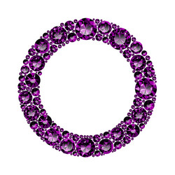 Round frame made realistic blue amethysts Vector Image