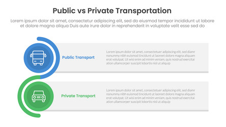 Public transport vs personal vehicle comparison Vector Image