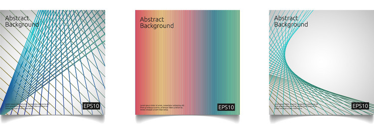 Abstract colorful line art cover template Vector Image