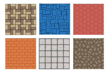 Flat set ground textures for game patterns Vector Image