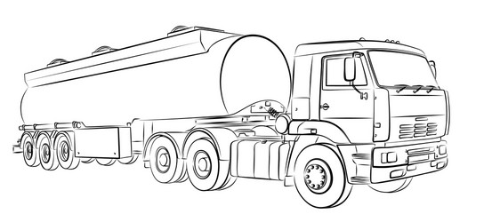 Fuel truck sketch Royalty Free Vector Image - VectorStock
