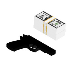 Gun and money Royalty Free Vector Image - VectorStock
