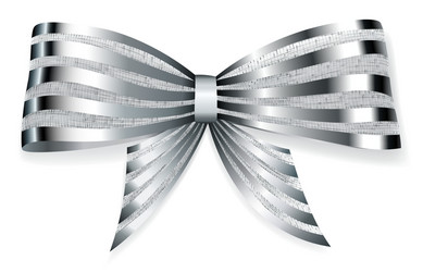 Beautiful striped silver shiny bow Royalty Free Vector Image