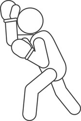 Boxing person pictograph icon Royalty Free Vector Image