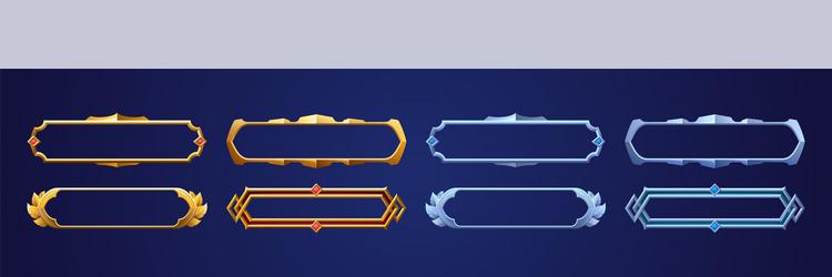 Medieval buttons ui game menu isolated elements Vector Image