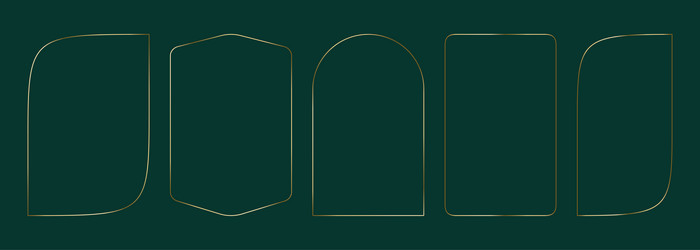 Gold thin arch frame shape islamic door or window Vector Image