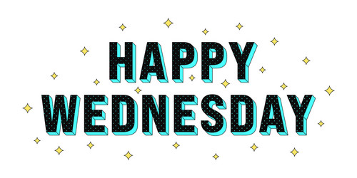Happy wednesday banner greeting text Royalty Free Vector