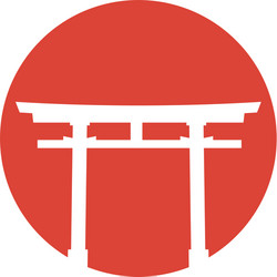 Red japanese logo design inspiration Royalty Free Vector