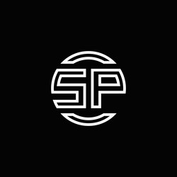 Sp logo monogram with square rotate style design Vector Image