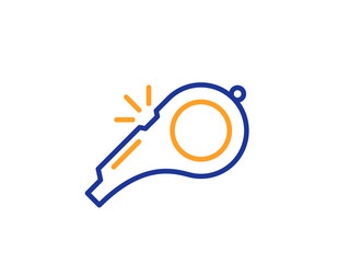 Whistle line icon kick-off sign minimal Royalty Free Vector