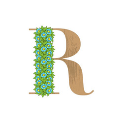 Wooden letter r Royalty Free Vector Image - VectorStock