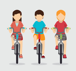Children riding bicycle Royalty Free Vector Image