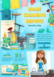 Laundry service poster design icons circle label Vector Image