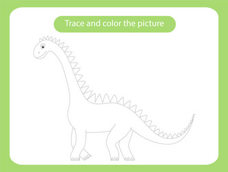 Spinosaurus dinosaur trace and color picture Vector Image