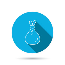 Burlap sack icon textile bag sign Royalty Free Vector Image