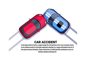 Car crash accident top view isolated Royalty Free Vector