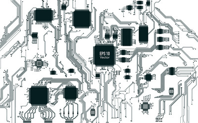 Micro electronics circuits board background Vector Image