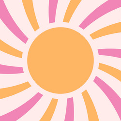 Groovy retro sunshine poster with sun Royalty Free Vector