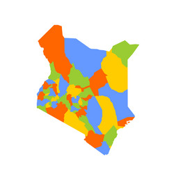 Kenya political map of administrative divisions Vector Image