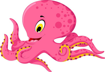 Cute octopus cartoon Royalty Free Vector Image