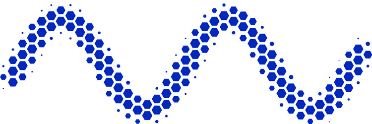 Hexagon Halftone Sinusoid Waves Icon Royalty Free Vector