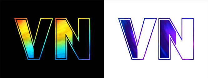 Vn logo design letter Royalty Free Vector Image