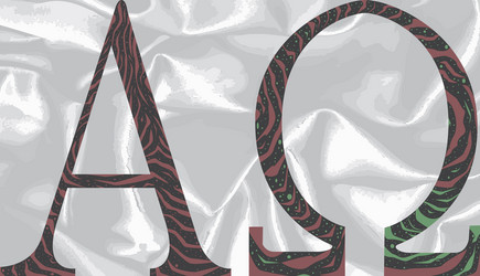 Alpha omega glass window Royalty Free Vector Image