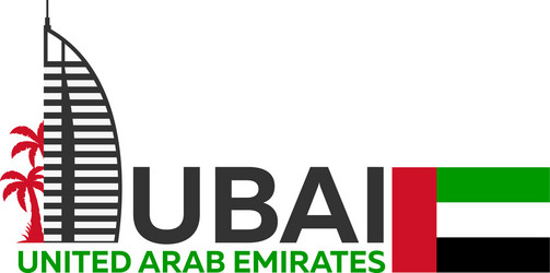 Dubai logo uae united arab emirates Royalty Free Vector