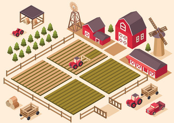 Poultry farm isometric flowchart Royalty Free Vector Image